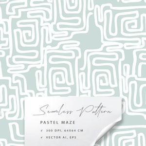 Pastel Maze. Digital Seamless Pattern Design. - Etsy