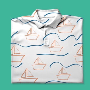 Boat at Sea Pattern. Digital Seamless Pattern Design. - Etsy