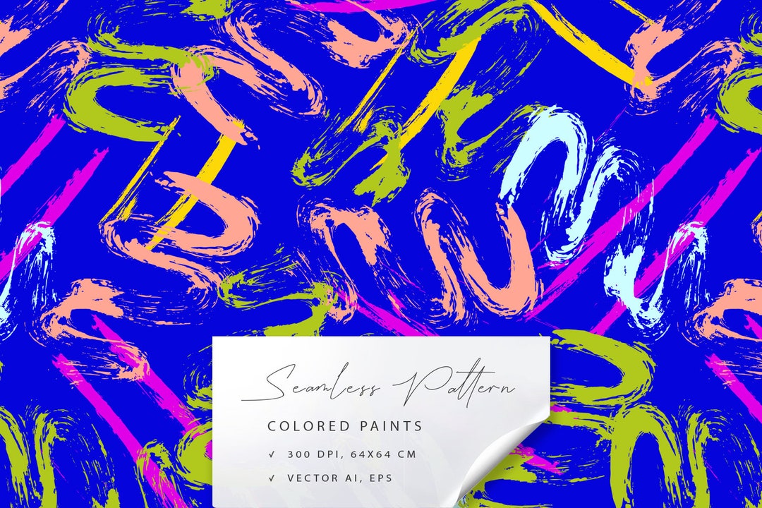 Colored Paints. Digital Seamless Pattern Design. - Etsy
