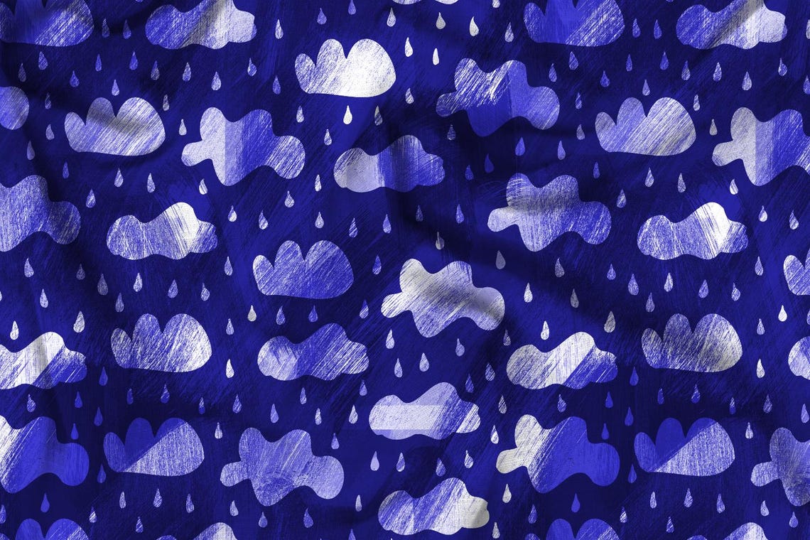 Clouds With Rain. Digital Seamless Pattern Design. - Etsy