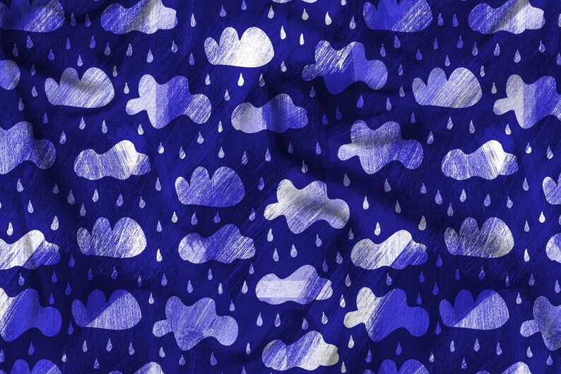Clouds With Rain. Digital Seamless Pattern Design. - Etsy