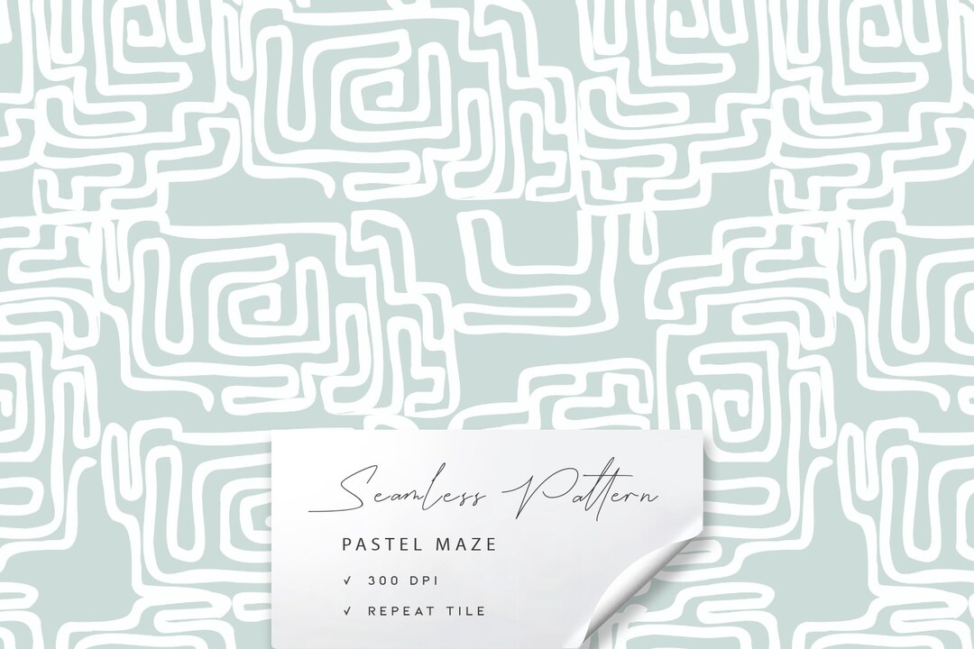 Pastel Maze. Digital Seamless Pattern Design. - Etsy