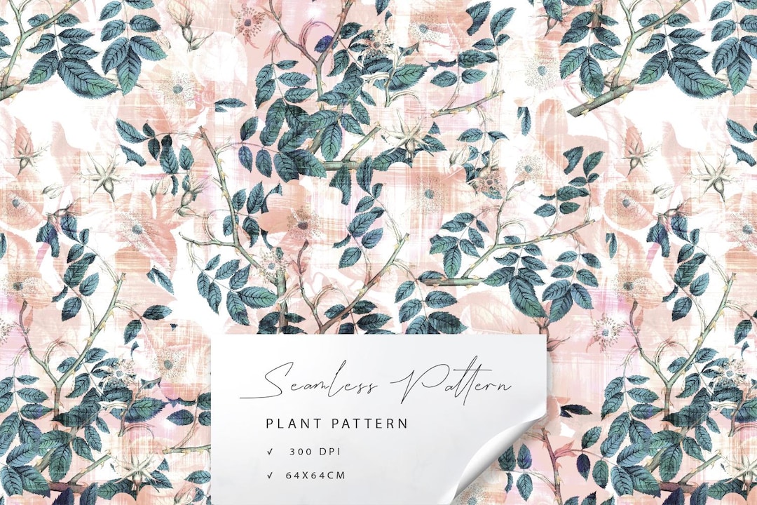 Plant Pattern. Digital Seamless Pattern Design. - Etsy