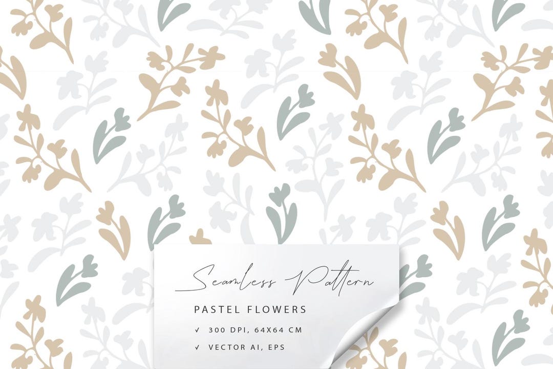 Pastel Flowers. Digital Seamless Pattern Design - Etsy