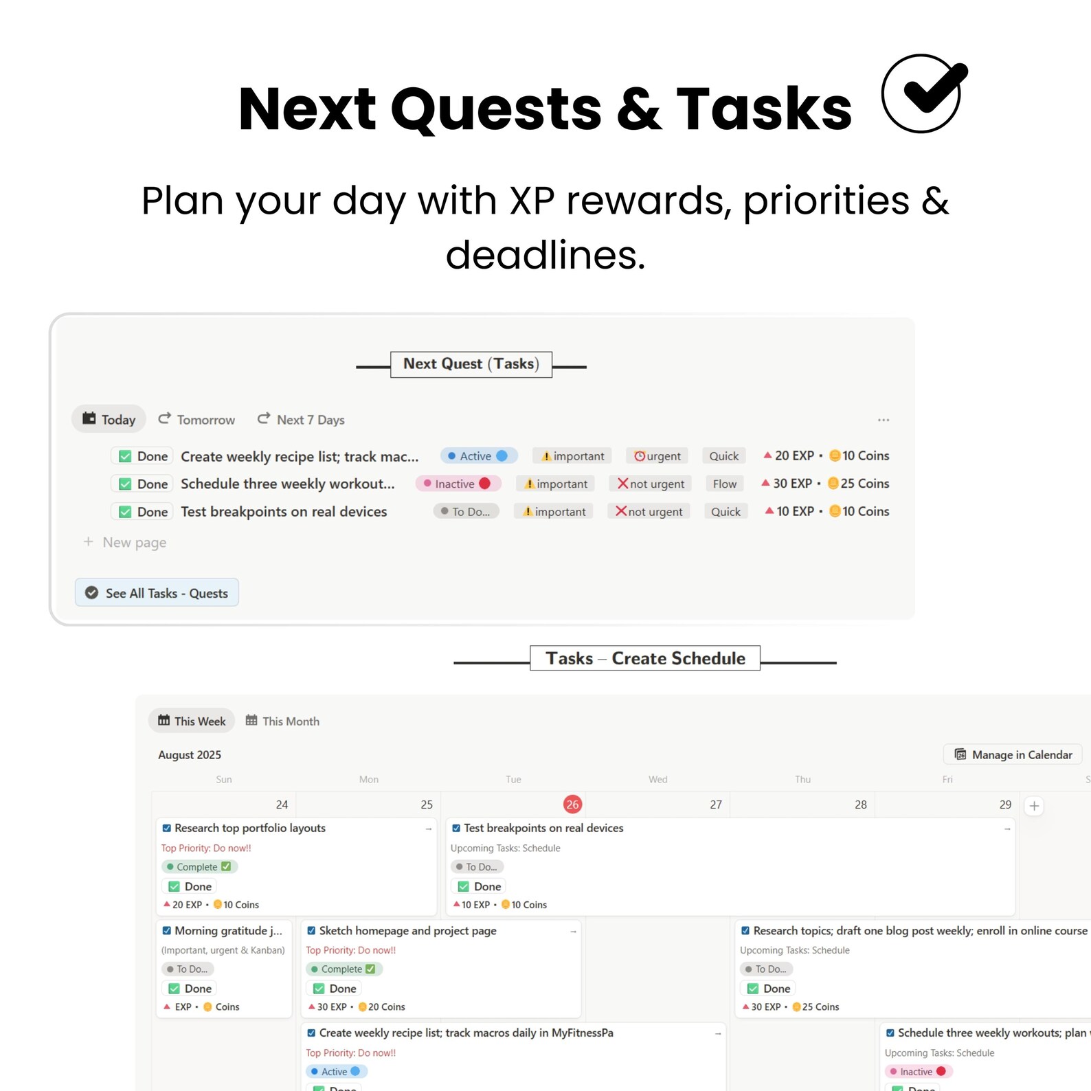 Level up Your Life With Gamified Life OS in Notion - Etsy