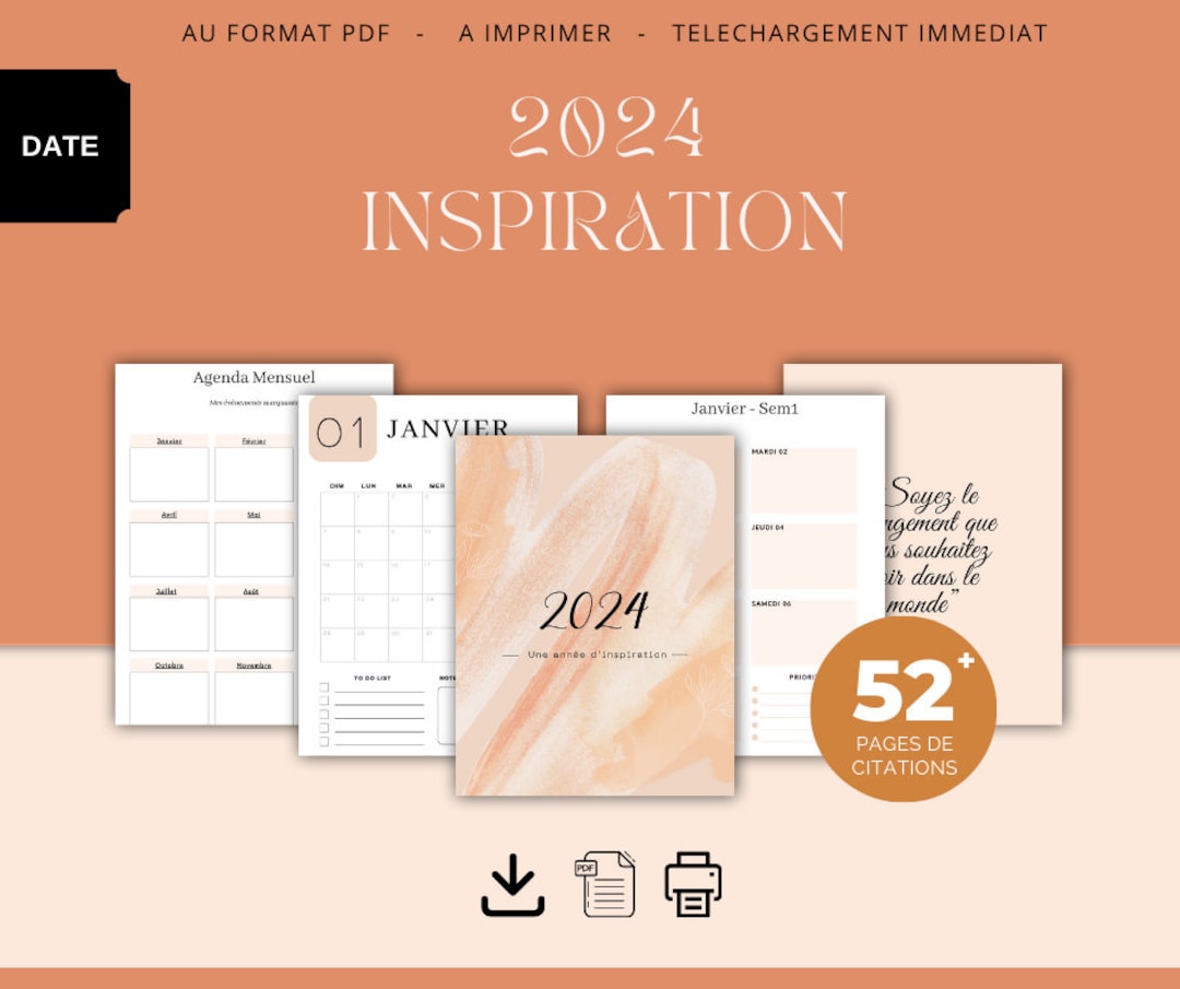2024 Agenda, Rose Inspiration Model, in PDF Format, to Download ...