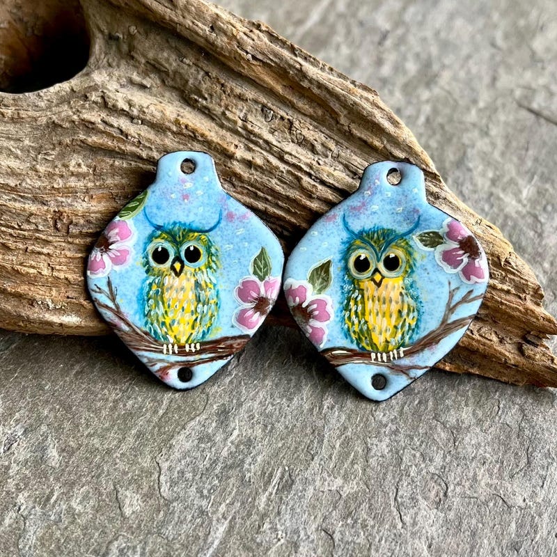 Enamel Charm Handmade Pair - Etsy