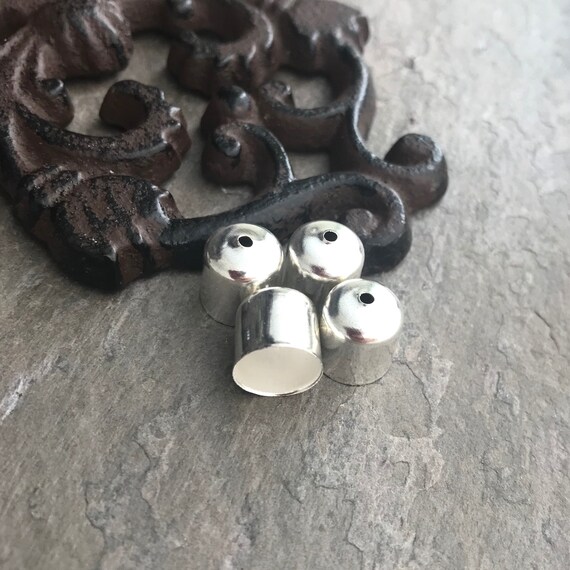 SHINY SILVER END Caps 4 Bead End Caps Kumihimo End Caps | Etsy