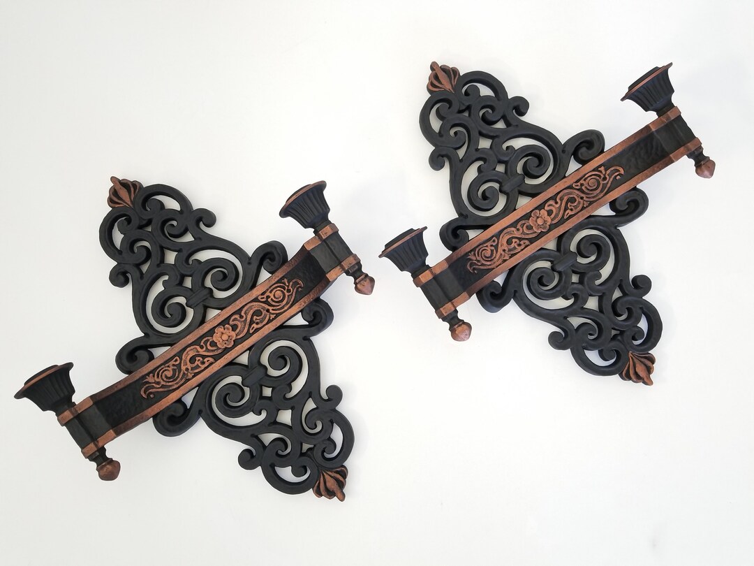 Goth Victorian Black Pair Candlestick Holders, Gothic Home Decor - Etsy