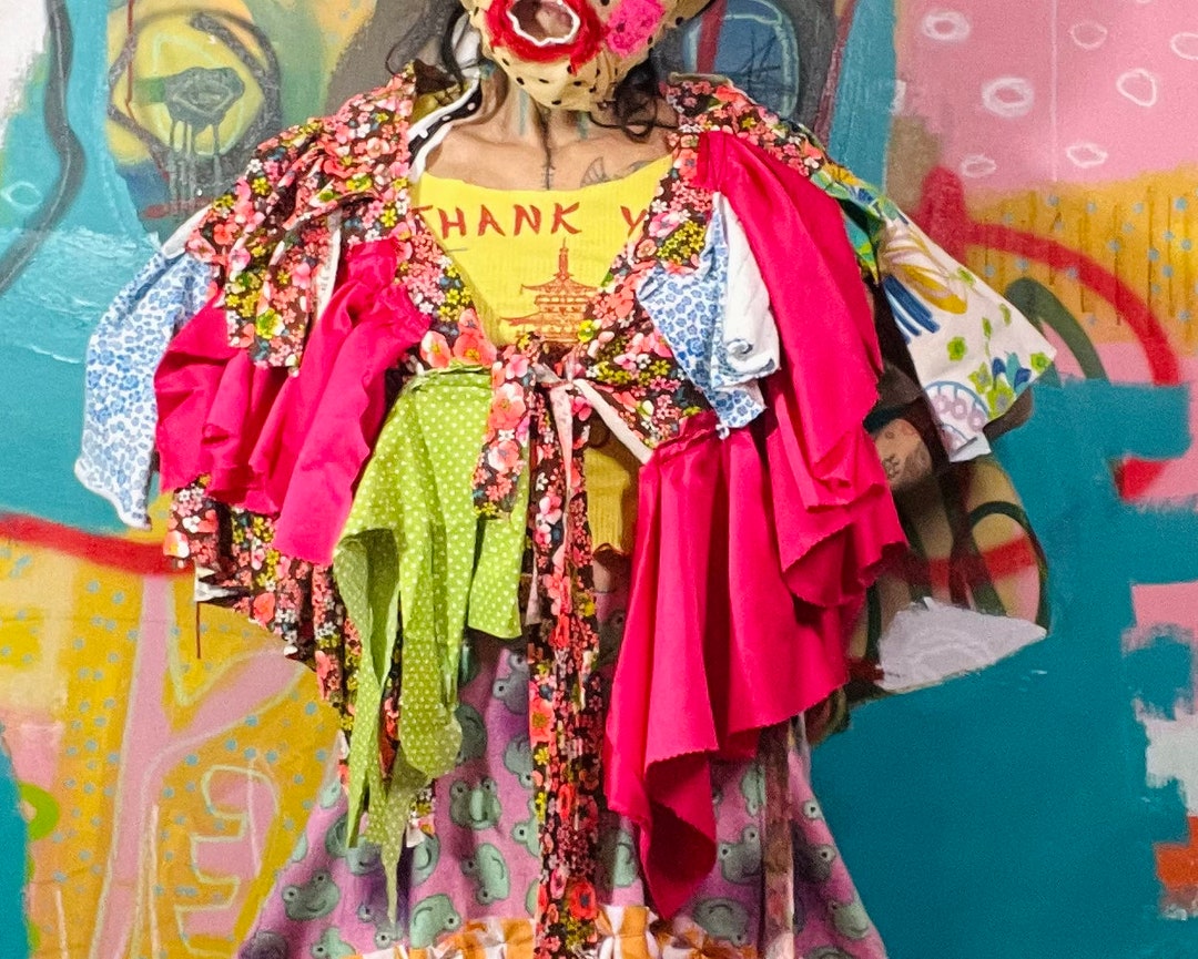 Tattered Ruffle Wrap, Tattered Skirt, Ruffle Bolero, Large Clown Collar ...