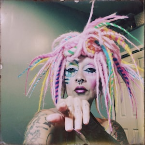 Ombre Party Wig, Cyber Goth Hair, Dreadlock Wig, Colorful Dread Locks ...