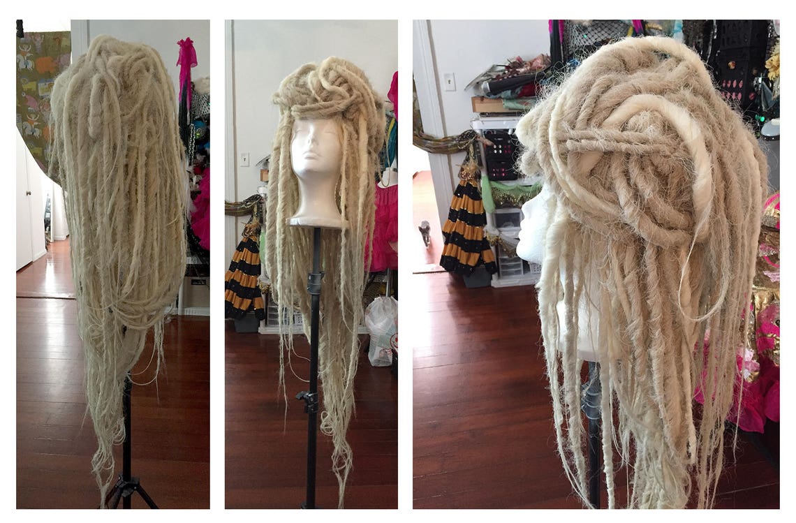 Long Vampire Dread Wig, White Dread Locks, Carnival Performer Wig ...