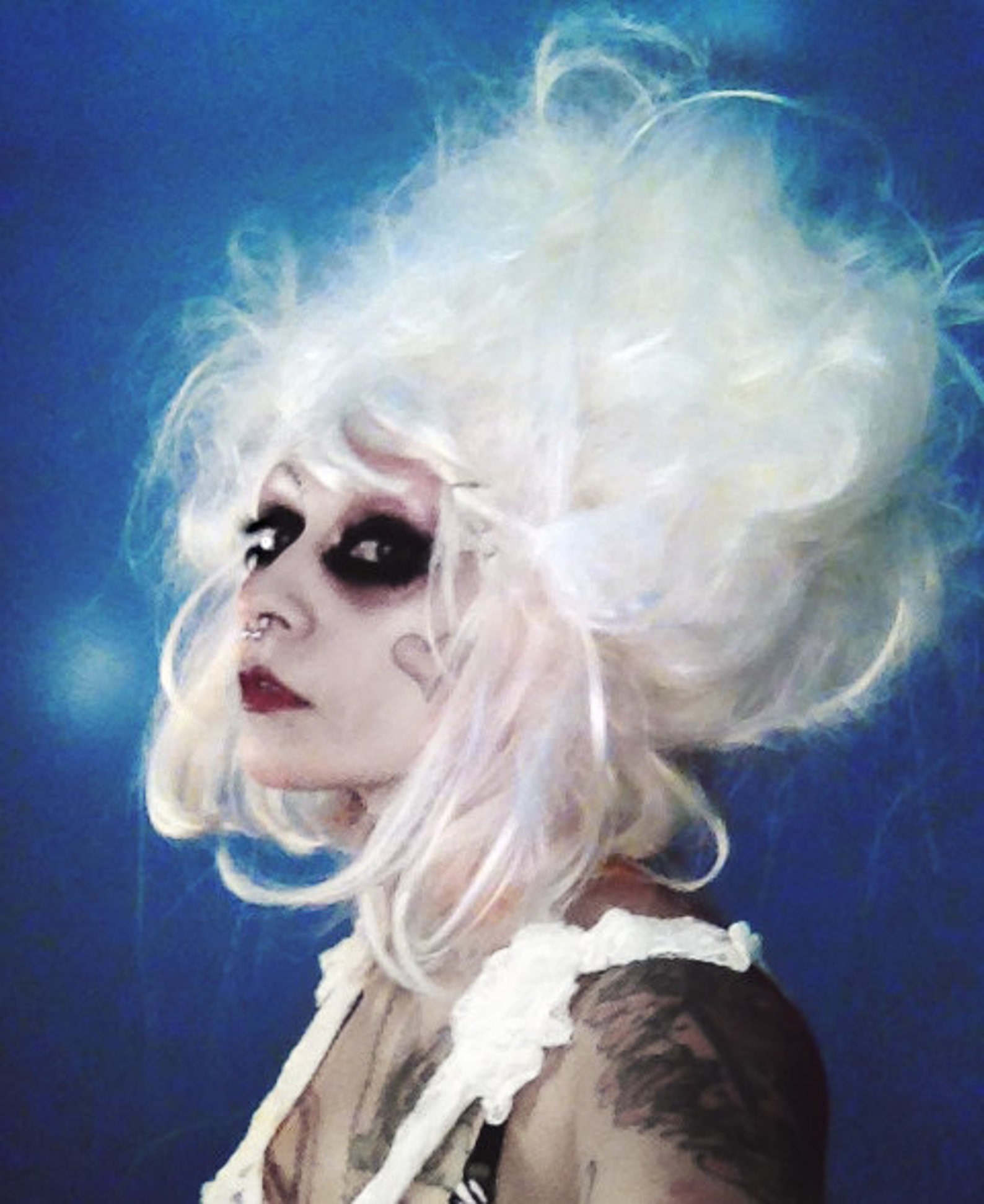 Halloween Wig White Powder Wig Gothic Lolita Costume Drag | Etsy