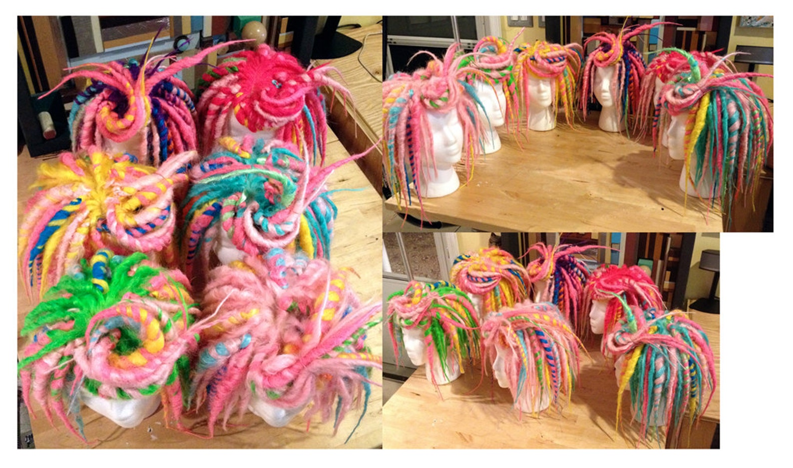 Pink Candy Cane Hair, Dreadlock Wig, Bright Colorful Dread Locks ...