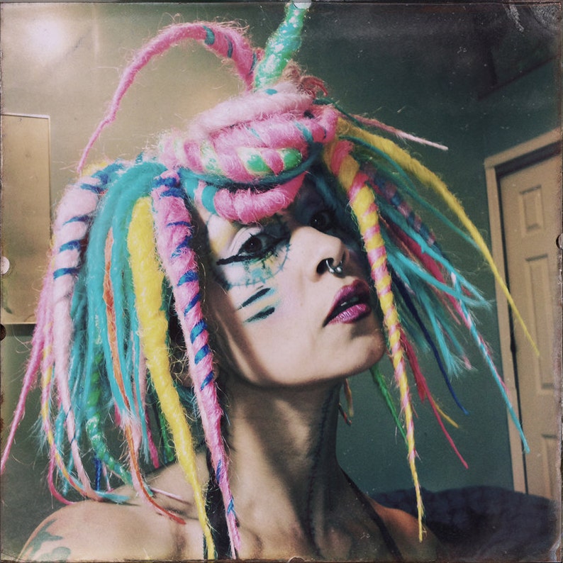 Candy Dreadlock Wig bright colorful dread locks Big Cosplay | Etsy