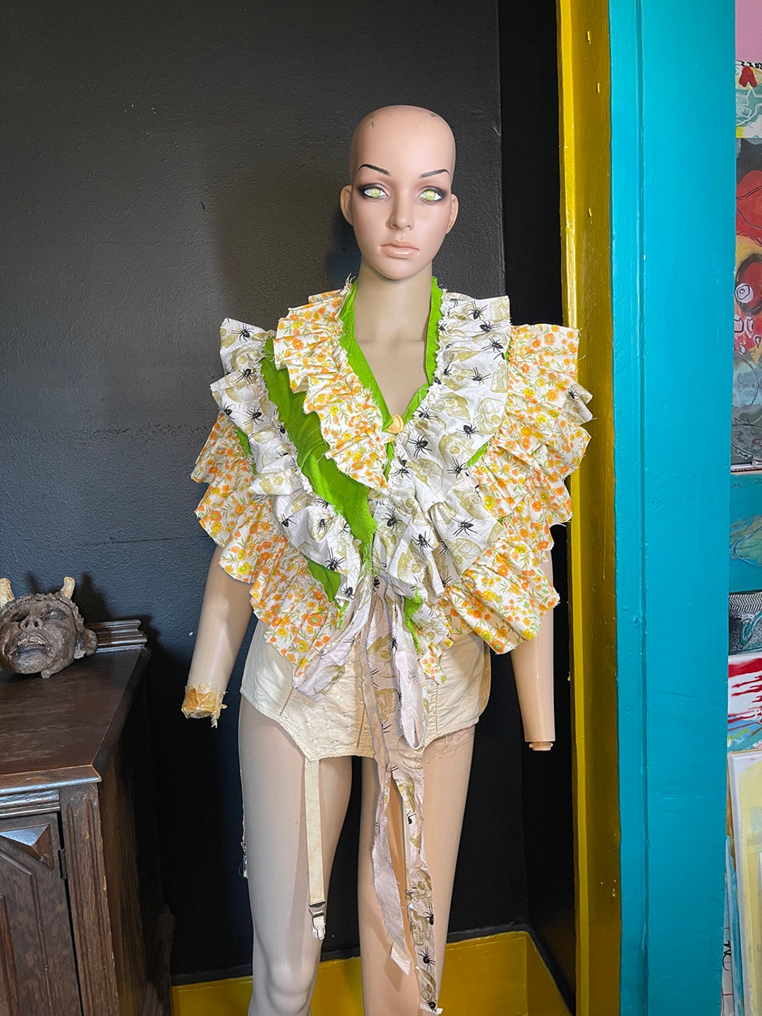 Multi Wear Ruffle Wrap, Tattered Skirt, Halloween Prairie Collar ...