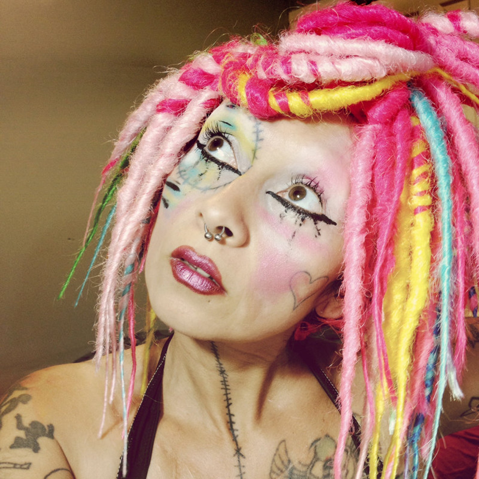 Pink Candy Cane Hair, Dreadlock Wig, Bright Colorful Dread Locks ...