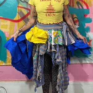 Large Bustle Wrap Skirt, Tattered Silk Skirt, Ruffle Bolero, Large ...