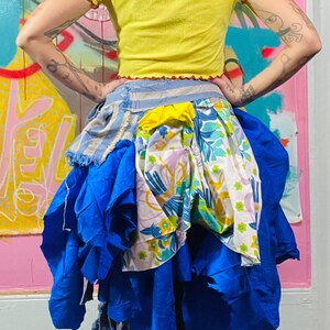 Large Bustle Wrap Skirt, Tattered Silk Skirt, Ruffle Bolero, Large ...