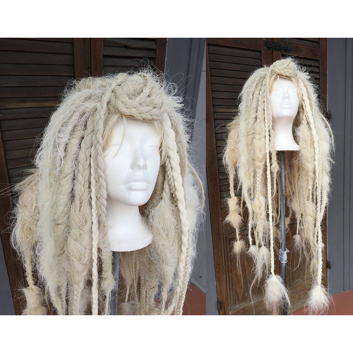 Oversized Rag Doll Dread Wig White Blond Locks Tattered | Etsy