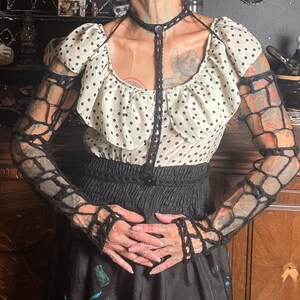 Pattern- Goth Sleeves Collar and Harness Crochet. Gothic Fishnet Arm ...