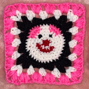 Crochet Pattern. Clown Granny Square. Digital Download, Cute Easy ...