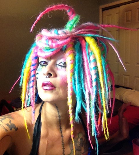 Candy Dreadlock Wig bright colorful dread locks Big Cosplay | Etsy