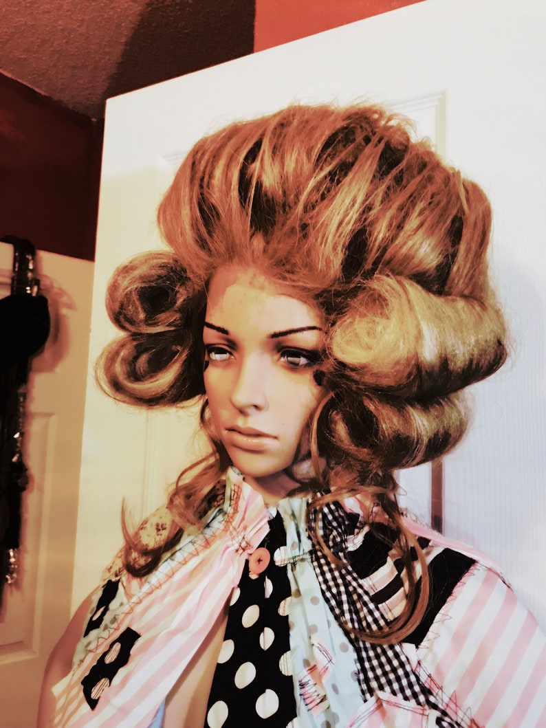 Rococo Party Wig, Large Victorian Updo Hair, French Rolls, Tea Party ...
