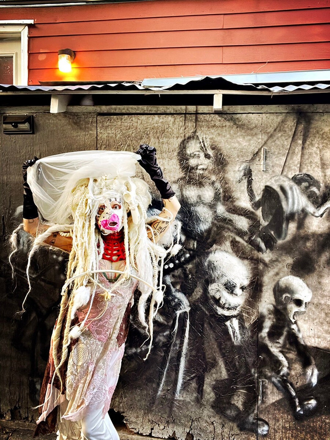 Large Swamp Witch Dread Wig, White Blond Locks, Bone Bride Wig ...