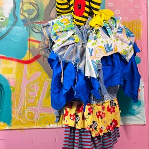 Large Bustle Wrap Skirt, Tattered Silk Skirt, Ruffle Bolero, Large ...