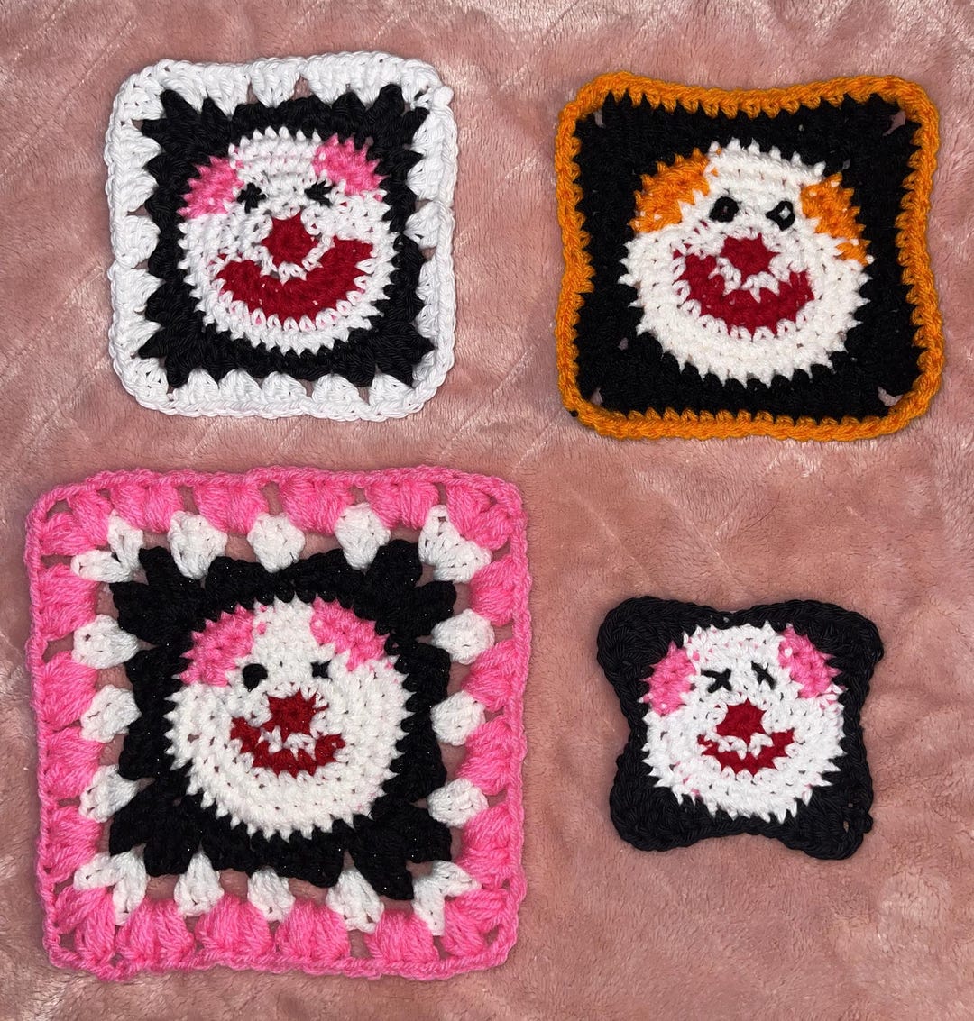 Crochet Pattern. Clown Granny Square. Digital Download, Cute Easy ...