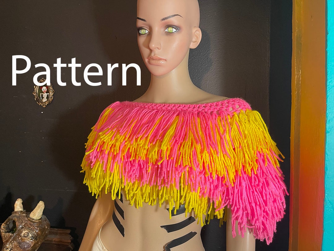 Crochet Fringe Crop Top Pattern. PDF Digital Download. Festival Shrug ...