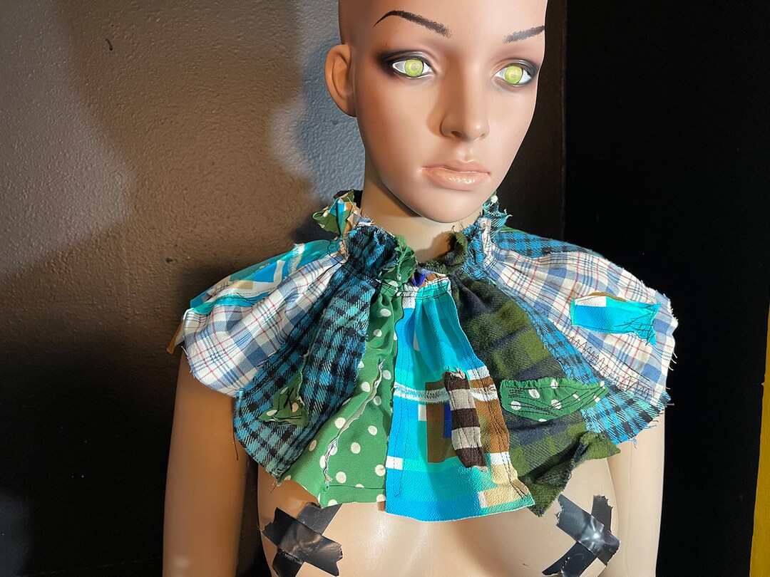 Mardi Gras Neck Collar. Festival Clown Collar, Tattered Patchwork ...