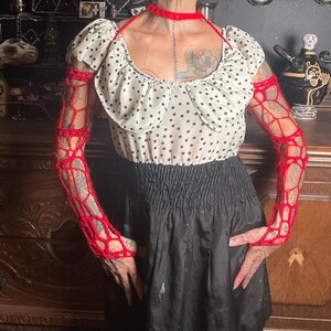 Pattern- Goth Sleeves Collar and Harness Crochet. Gothic Fishnet Arm ...