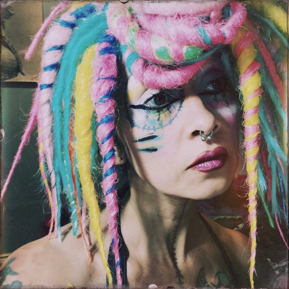 Candy Dreadlock Wig Bright Colorful Dread Locks Big Cosplay | Etsy