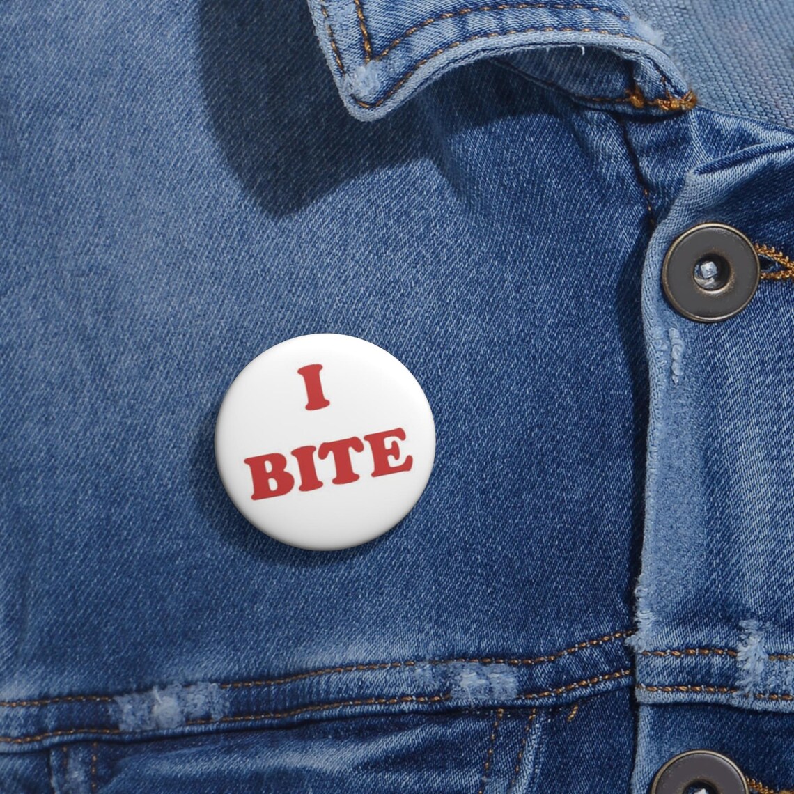 I BITE Funny Custom Pin Buttons, I BITE Badge, Cute Accessories, Quirky ...