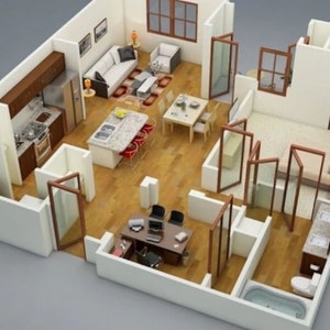 Interior Design, 3D Floor Plan, Quality Realistic 3D Visualization An ...