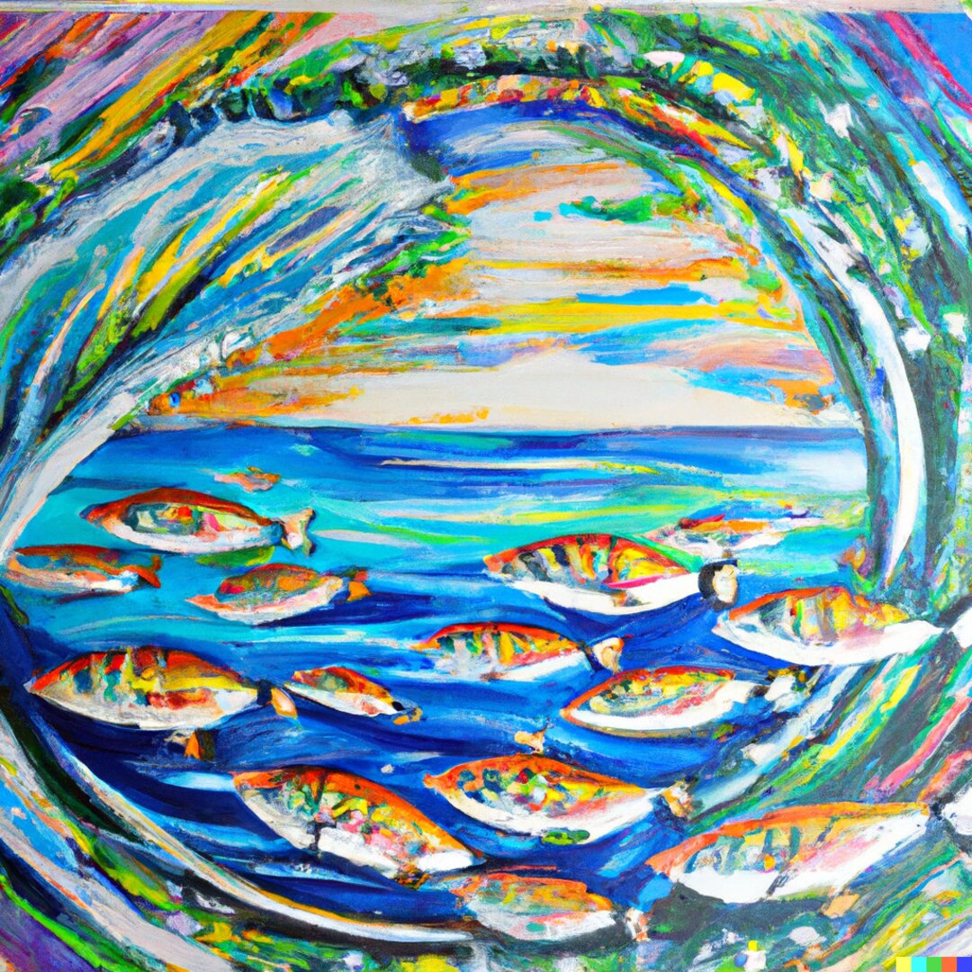 10 Pictures, Wall Decor , Waves ,neural Network Painting , Digital Art ...