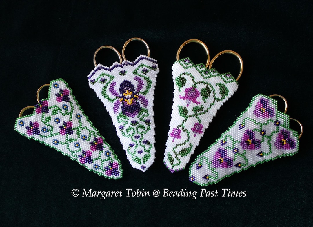 Beaded Scissor Set."floral Bouquet"pattern's and Tutorial.with Choice ...