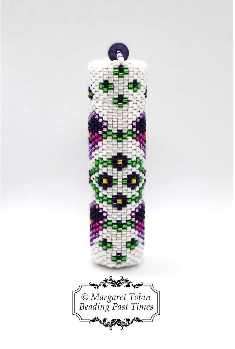 Beaded Scissorcase and Needlecase Set"pansy" Pattern and Tutorial,with ...
