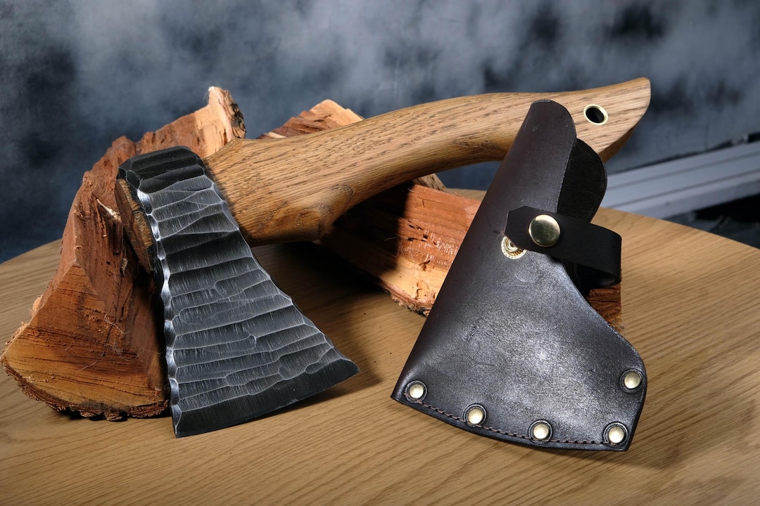 Hand-forged Camping Axe: Oak Handle, Bushcraft Survival Tool - Etsy