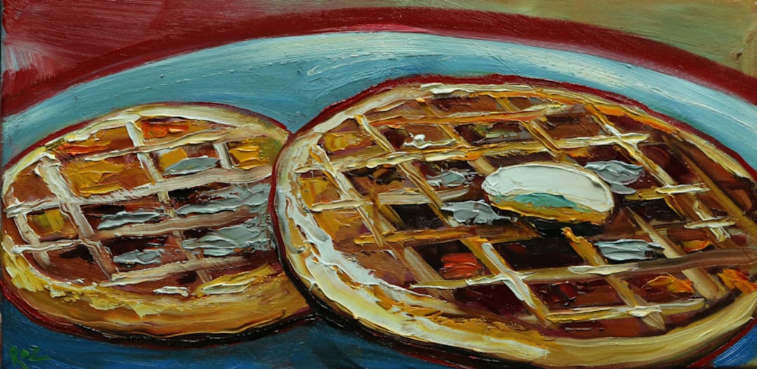 Waffles 12 Painting 12x24 Inch Still Life Original Oil Painting by Roz ...
