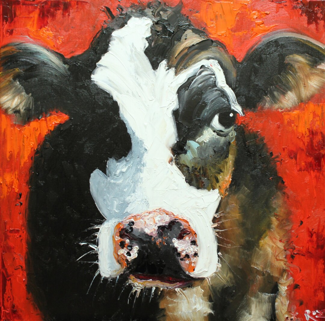 Print Cow 420 20x20 Inch Print From Oil Painting by Roz - Etsy
