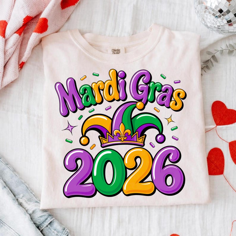 Mardi Gras 2026 Crown Design, Purple Green Gold, New Orleans (digital ...