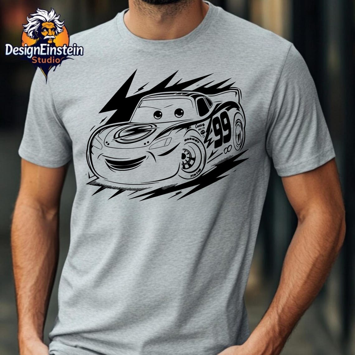 Lightning Car Clipart: Cartoon SVG, PNG, Laser Cut File (digital ...