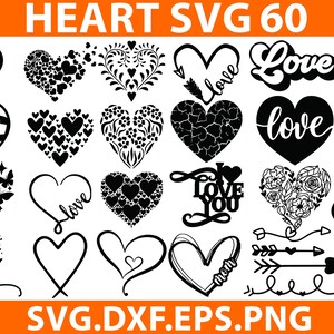 Heart SVG Bundle Heart Svg Open Heart Svg Doodle Heart Svg Sketch Heart ...