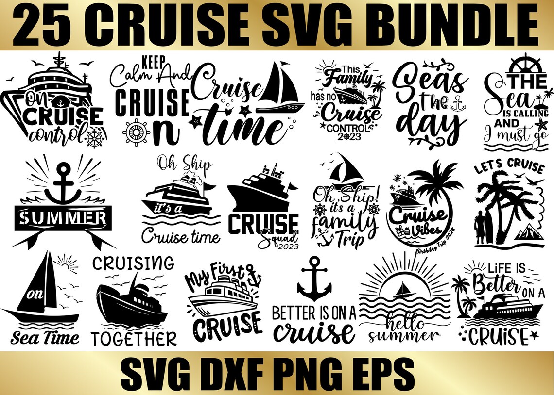Cruise SVG Bundle: Anchor, Boat, Cruise Ship Designs (digital Files) - Etsy
