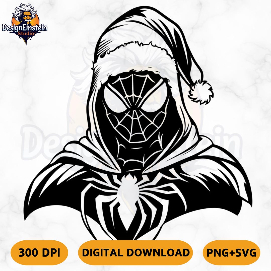 Superhero Christmas Clipart: Santa Spiderman PNG SVG (digital Download ...