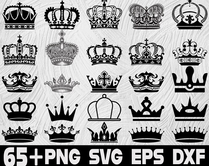 CROWN SVG BUNDLE, Crown Svg Archivo de corte, Queen Crown Svg, King ...