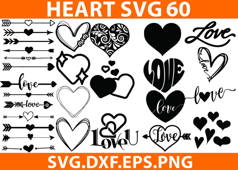 Heart SVG Bundle Heart Svg Open Heart Svg Doodle Heart Svg Sketch Heart ...